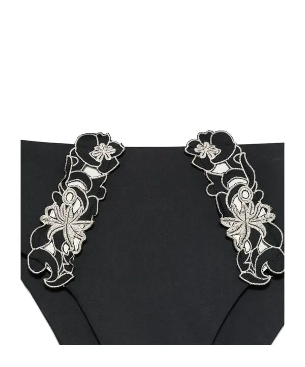 TWINSET Floral-embroidered Bikini Bottoms