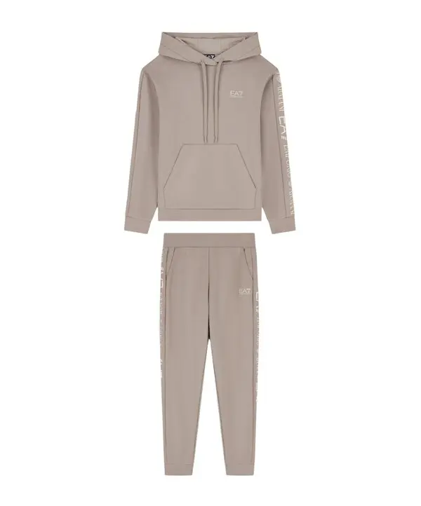 EA7 Cotton Tracksuit With Logo Tape - Grey