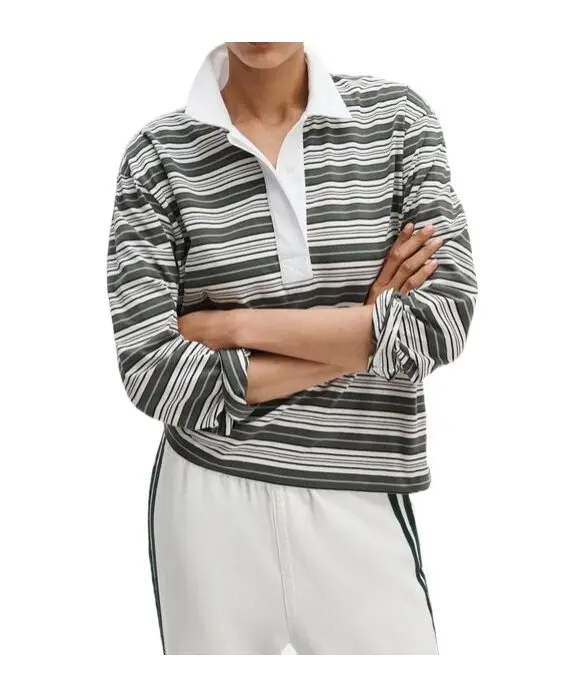RAG  BONE Kelly Striped Long-sleeved Polo Shirt