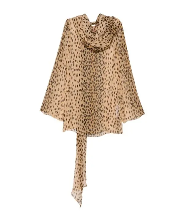 Cult Gaia Beaux Cheetah-print Hooded Blouse - Nude