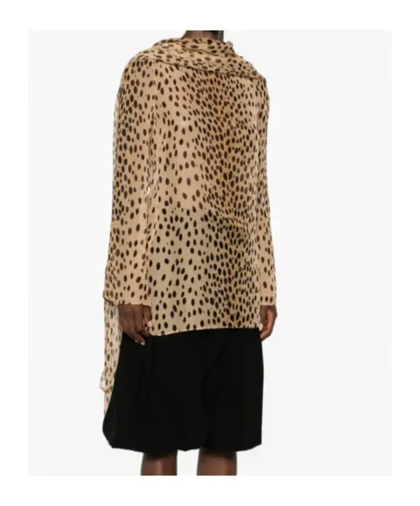 Cult Gaia Beaux Cheetah Print Hooded Blouse - Nude