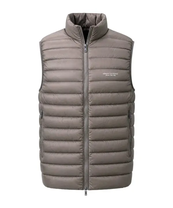 Armani Exchange Sleeveless Down Vest - Gray