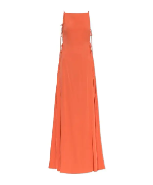 Alaïa Side-tie Spaghetti-strap Maxi Dress - Orange