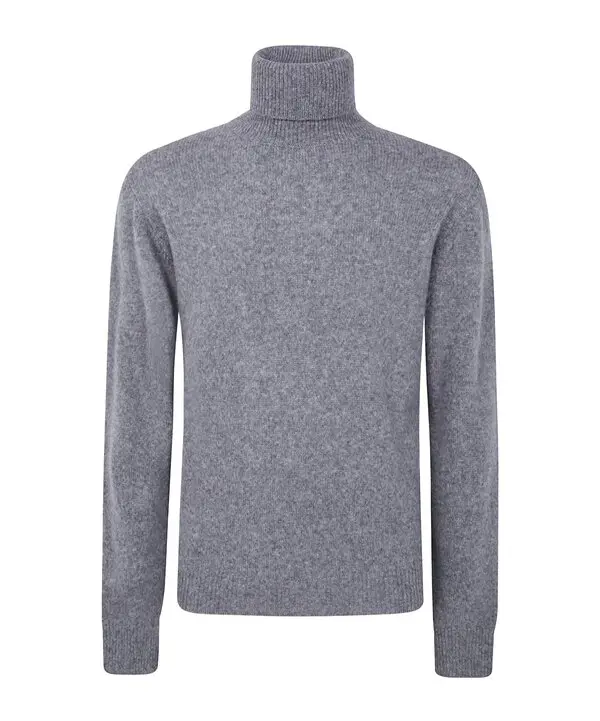 NUUR Roll Neck Wool Sweater - Mixed Grey