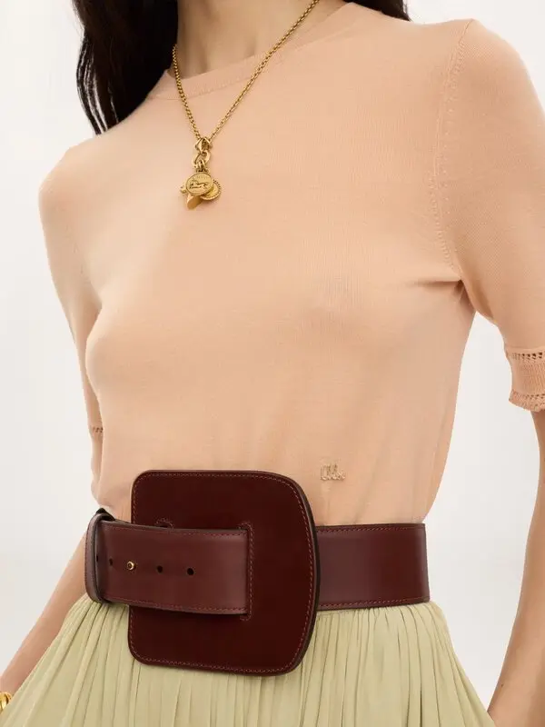 Chloé Ribbed Elbow-sleeve Knitted Sweater - Soft Peach