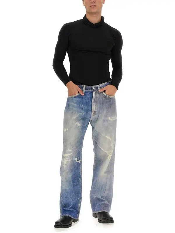 Our Legacy Printed Wide Leg Denim Trousers