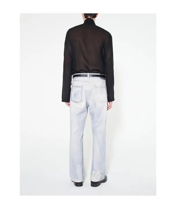 Our Legacy Printed Wide Leg Denim Trousers