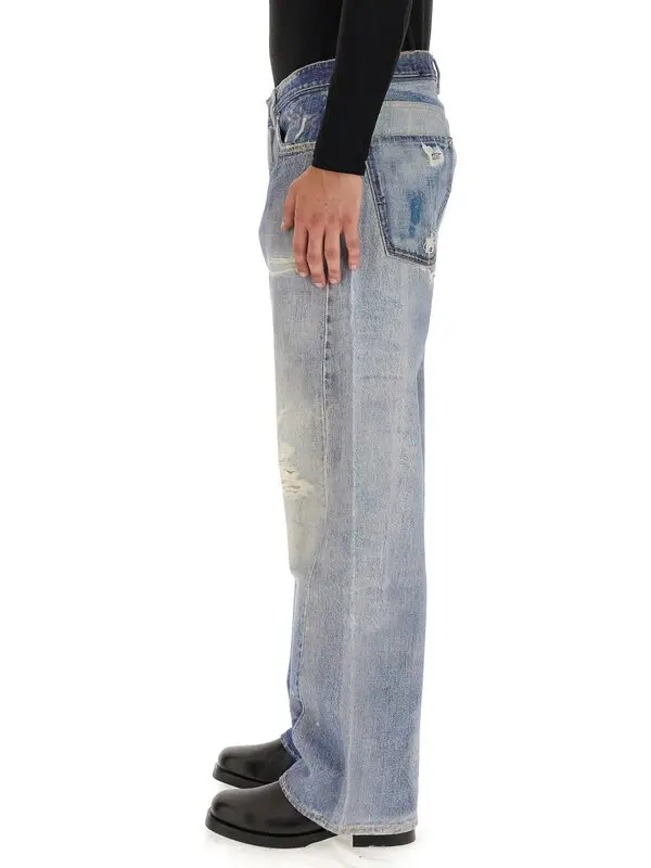 Our Legacy Printed Wide Leg Denim Trousers
