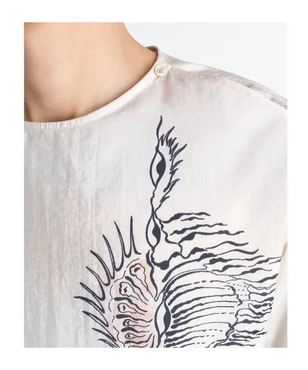 LEMAIRE Button Printed T-shirt