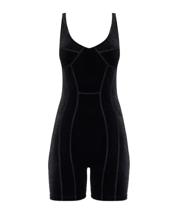 Vetements Stretch Velvet Bodysuit - Black