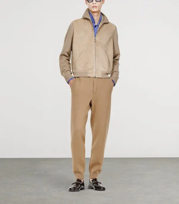 TOM FORD Virgin Wool Zip-up Sweater With Suede Panels