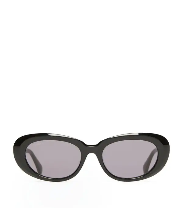 Max Mara Acetate Oval Sunglasses - Black
