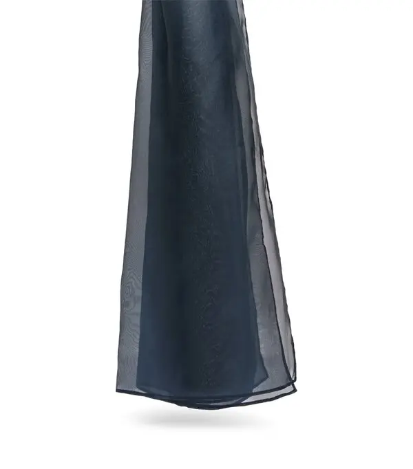 Max Mara Silk Scarf - Navy