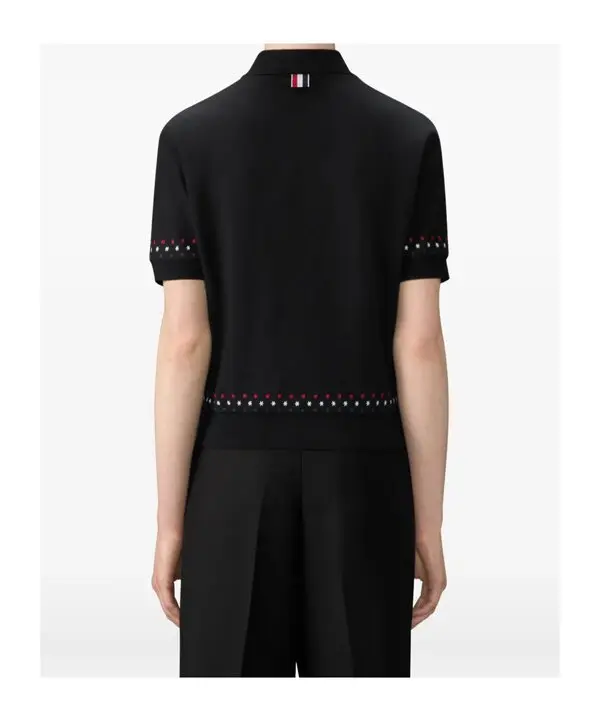 Thom Browne Snowflake-embroidery Polo Top