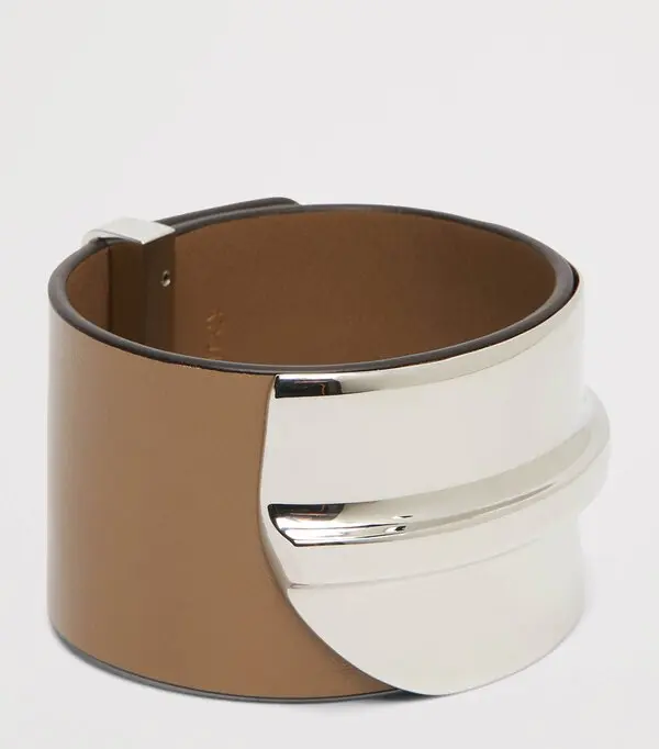 Max Mara Leather Belt Bracelet With Silver-tone Hardware