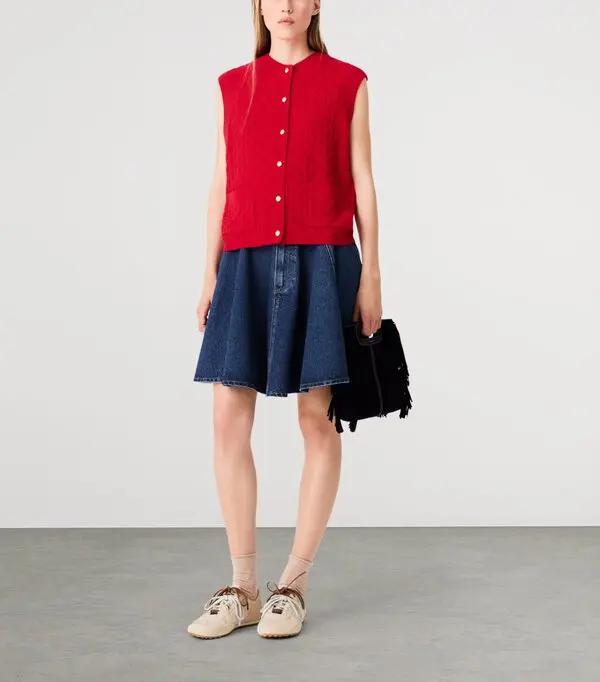 Maje Wool-cashmere Button-detailed Knit Vest