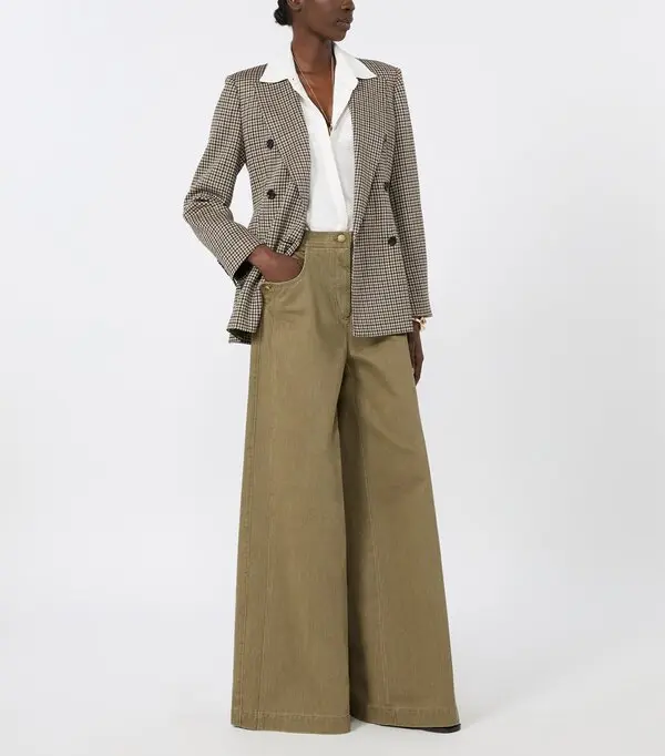 Max Mara High Rise Wide Leg Jeans - Brown