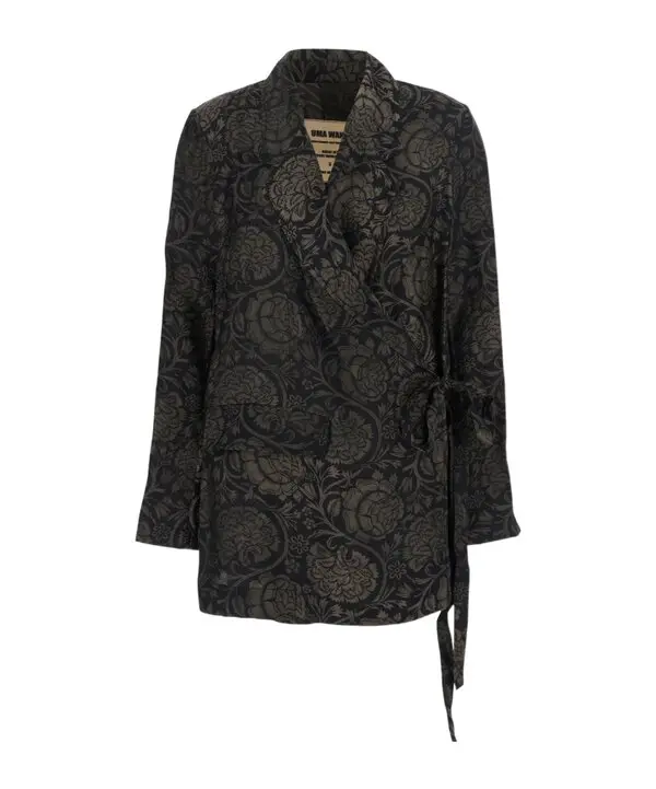 UMA WANG Long-sleeved Printed Jacket With Side Ties