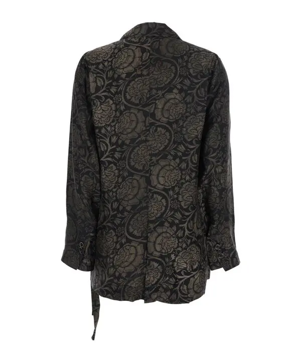 UMA WANG Long-sleeved Printed Jacket With Side Ties