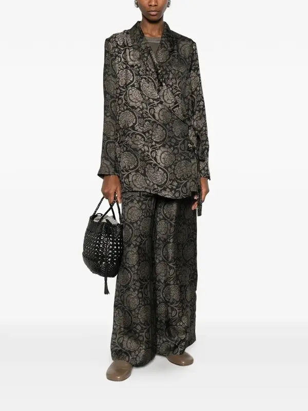 UMA WANG Long-sleeved Printed Jacket With Side Ties