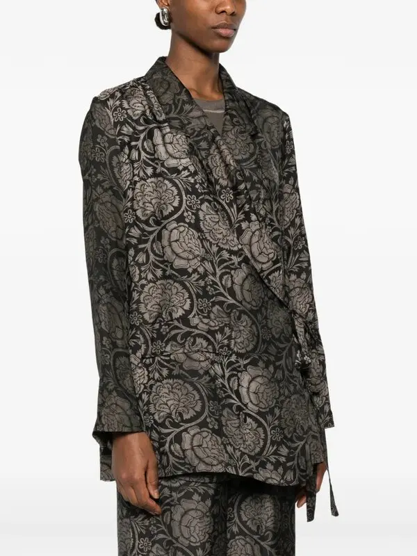 UMA WANG Long-sleeved Printed Jacket With Side Ties