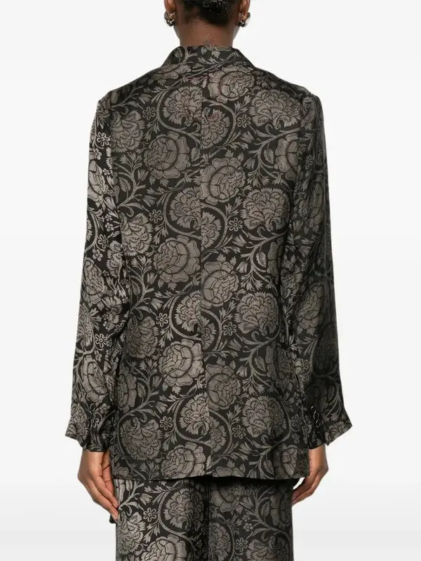 UMA WANG Long-sleeved Printed Jacket With Side Ties