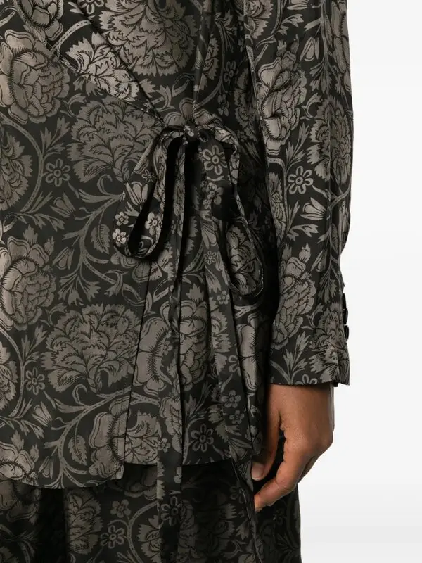 UMA WANG Long-sleeved Printed Jacket With Side Ties