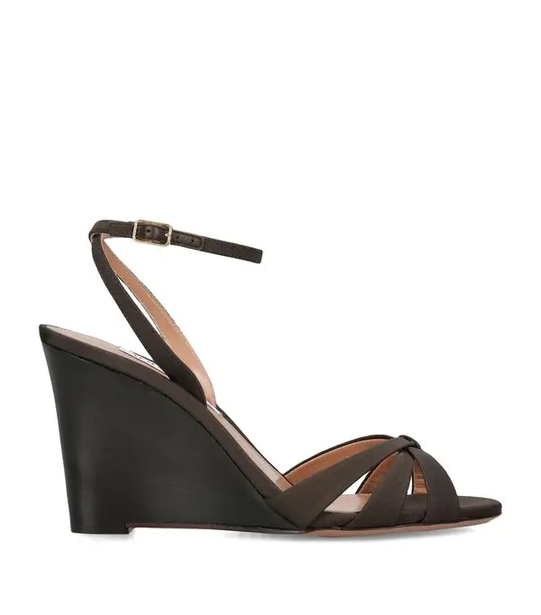 AQUAZZURA Tati Slingback Wedge Sandals 85 - Brown