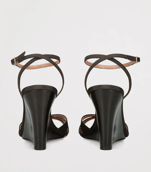 AQUAZZURA Tati Slingback Wedge Sandals 85 - Brown