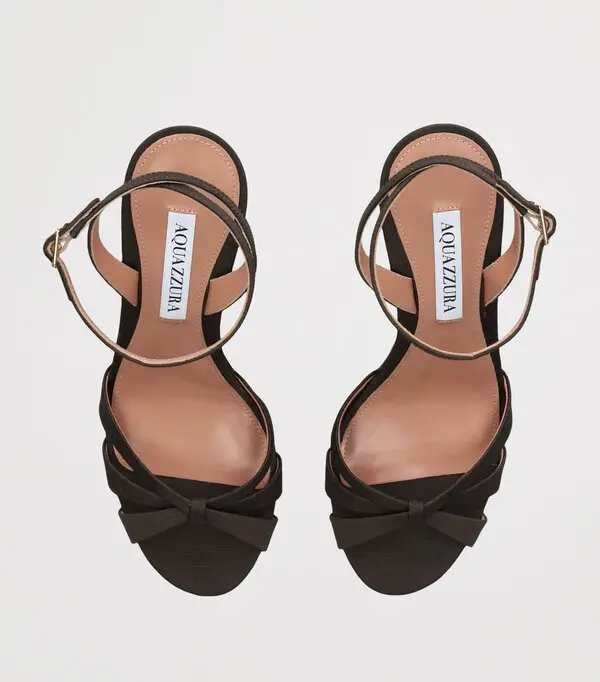 AQUAZZURA Tati Slingback Wedge Sandals 85 - Brown