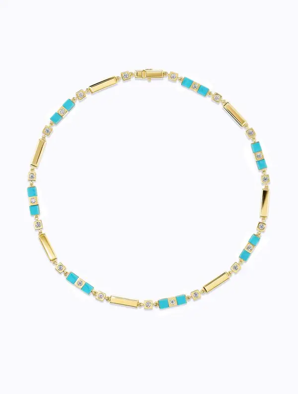 BRIONY RAYMOND Carousel & Diamond Necklace - Turquoise