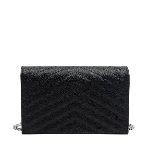 Saint Laurent Cassandre Chain Pochette Calf Leather - Black