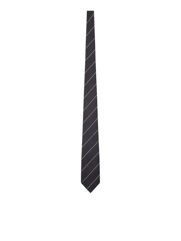 TOM FORD Silk Neck Tie With Geometric Pattern - Black