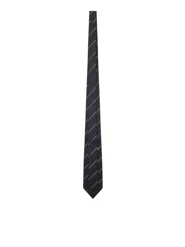 TOM FORD Silk Neck Tie With Geometric Pattern - Black