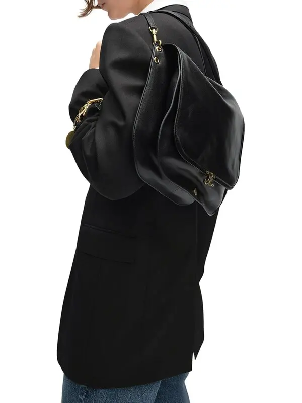 Celine Triomphe Soft Saddlebag In Soft Polished Calfskin