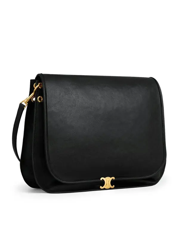 Celine Triomphe Soft Saddlebag In Soft Polished Calfskin