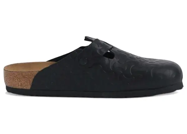 BIRKENSTOCK Boston Beams Bone Pattern Smooth - Black