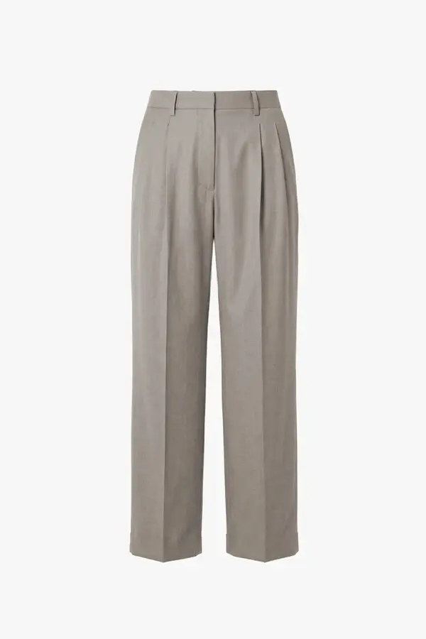 Victoria Beckham Pleated Wide-leg Wool And Mohair Blend Trousers