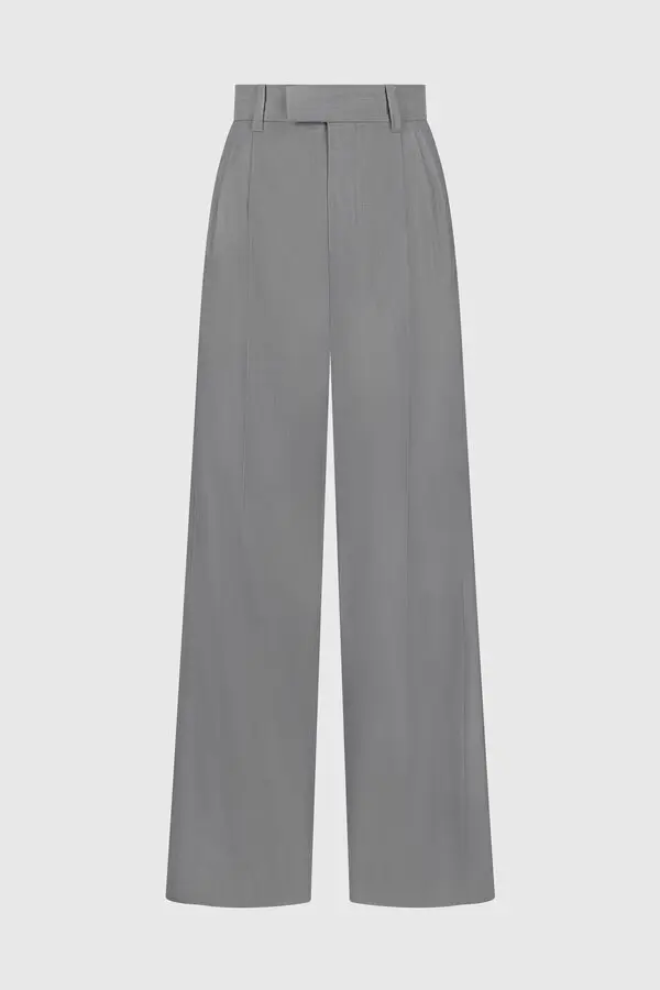 Victoria Beckham Wool & Mohair Blend Trousers - Light Grey