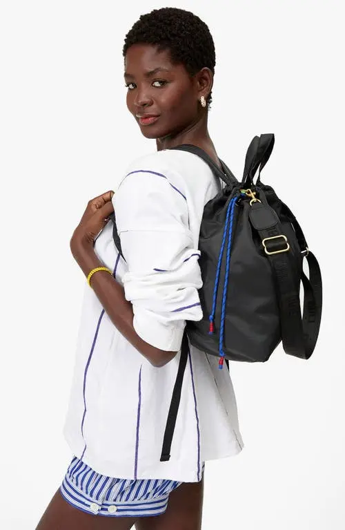 Clare V. Convertible Nylon Backpack, Tote, And Shoulder Bag - Black