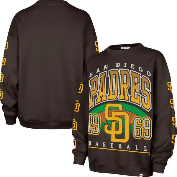 '47 San Diego Padres Trendy Team Go Big Oversized Sweatshirt - Brown