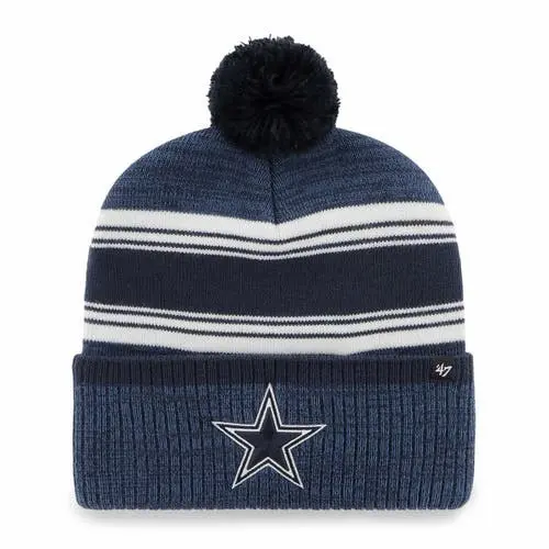 '47 47 Dallas Cowboys Fadeout Cuffed Knit Hat With Pom - Navy