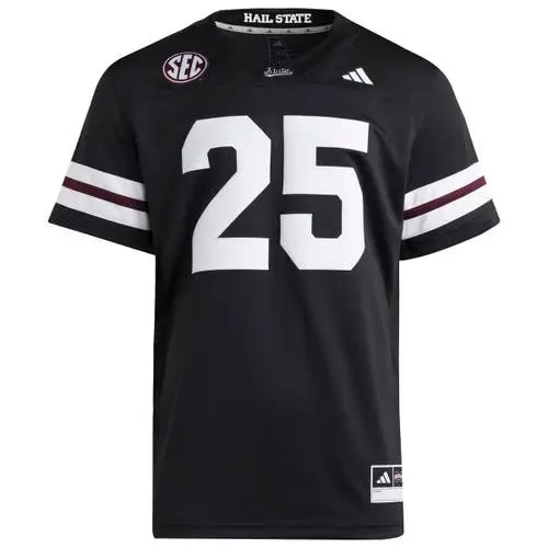 Adidas Mississippi State Bulldogs #25 Premier Strategy Jersey By - Black