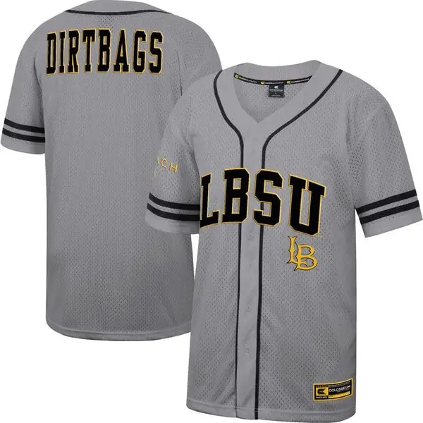 COLOSSEUM Cal State Long Beach The Beach Free Spirited Baseball Jersey - Gray