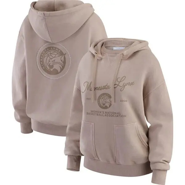 WEAR BY ERIN ANDREWS Minnesota Lynx Washed Pullover Crewdie - Tan
