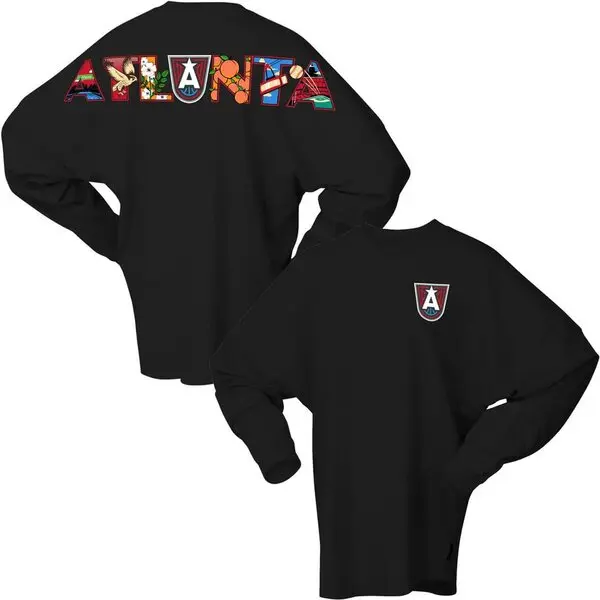 SPIRIT JERSEY Atlanta Dream Oversized City Long Sleeve T-shirt - Black