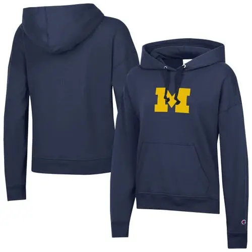 Champion Michigan Wolverines Powerblend Fleece Hoodie - Navy