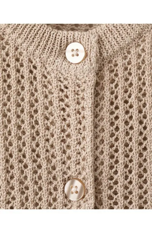 Mango Openwork Short Sleeve Cardigan