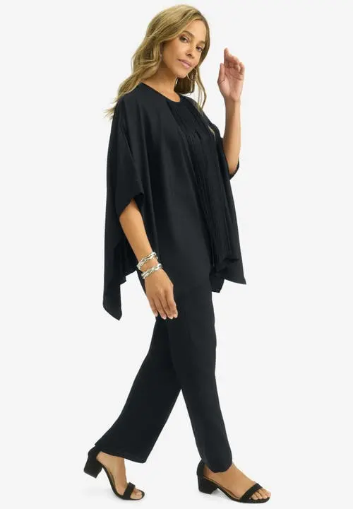 JESSICA LONDON 2-piece Georgette Pantset - Black