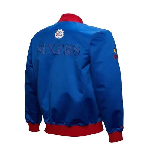Mitchell & Ness Philadelphia 76ers Lightweight Satin Full-snap Jacket - Royal
